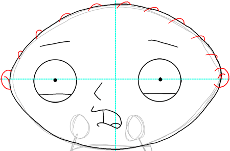 Stewie Head Drawing