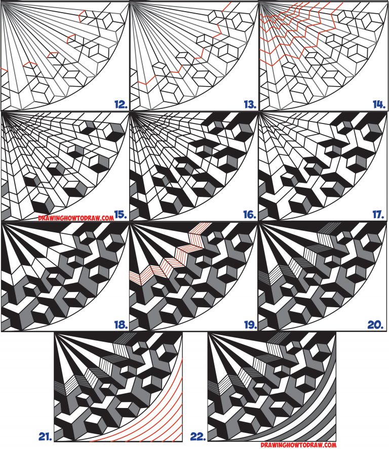 How to Draw Cool Optical Illusion Drawing Trick with Easy Step by Step ...