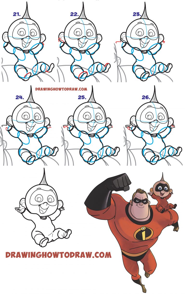 How to Draw Jack Jack the baby from The Incredibles (Part 2 of Drawing ...